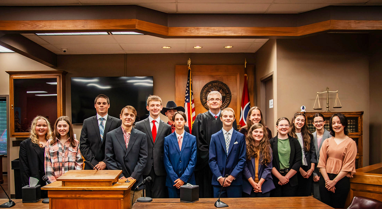 Challenge B Mock Trial Teams Battle in the Courtroom - Homeschool Roster